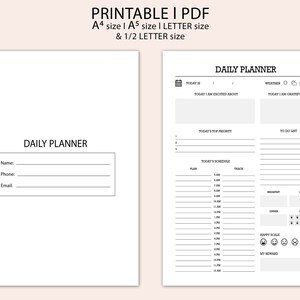 Daily Planner Printable Undated Hourly Planner Daily - Etsy