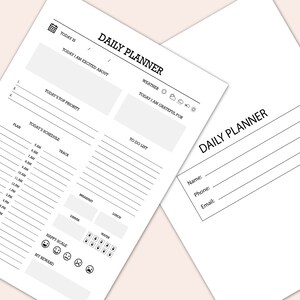 Daily Planner Printable Undated Hourly Planner Daily - Etsy