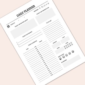 Daily Planner Printable Undated Hourly Planner Daily - Etsy