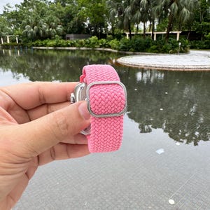 Pink Blossom Braided Nylon Apple Watch Bands - Soft & Durable ...
