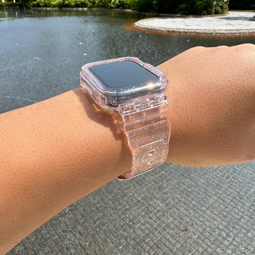 Transparent TPU Pink Glitter Case Band Apple Watch Ultra 38-49mm All in ...