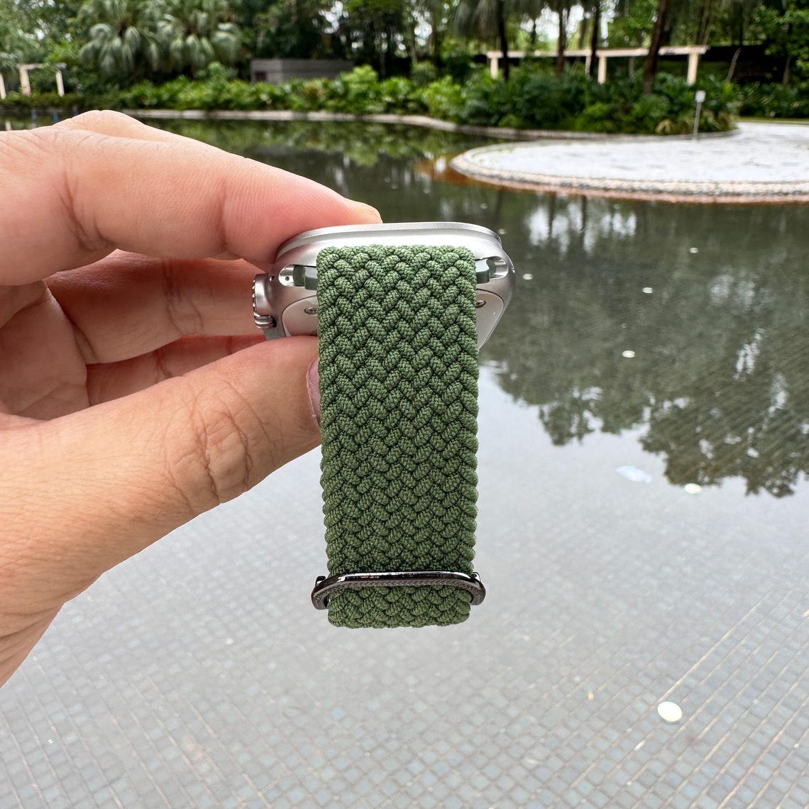 Olive Green Braided Nylon Apple Watch Bands - Soft & Durable ...