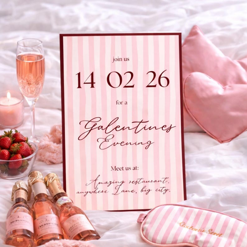Victoria Secret Galentines Invitation & Name Tag Bundle | Cosy Girls ...