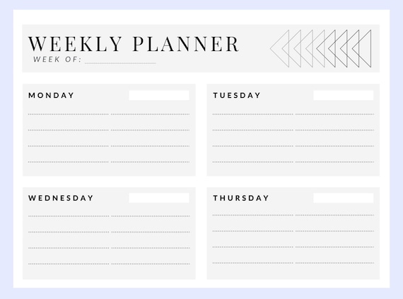 Weekly Planner Digital Printable Notepad to Do List - Etsy