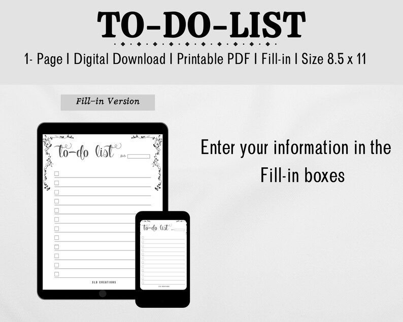 TO DO LIST: Printable, Fill In, Managing Time, Prioritize, Organize, - Etsy