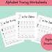 26 Alphabet Letter Tracing Printable Worksheets, Upper & Lower Case ...