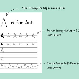26 Alphabet Letter Tracing Printable Worksheets, Upper & Lower Case ...