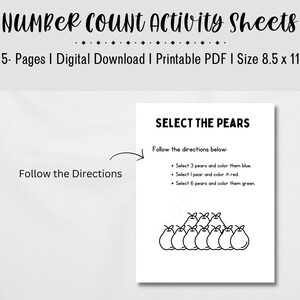 Number Count Activity Sheets Children Learning How to Count and Color ...