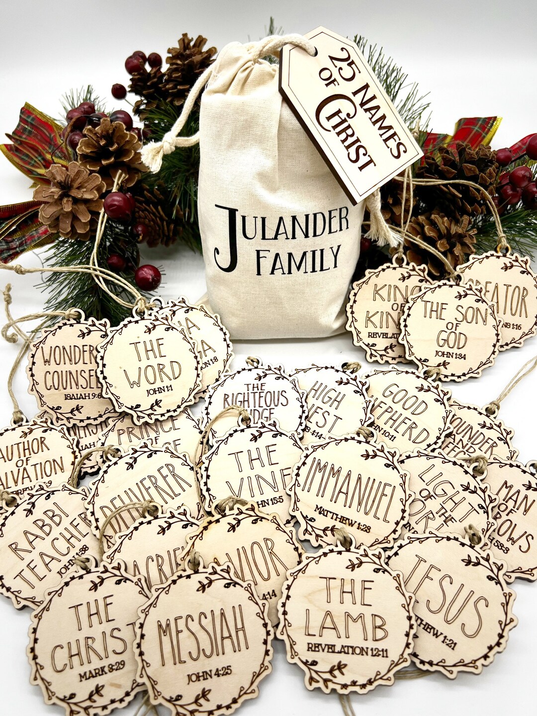 25 Names of Christ Ornament Advent/christmas Advent/family Gift ...