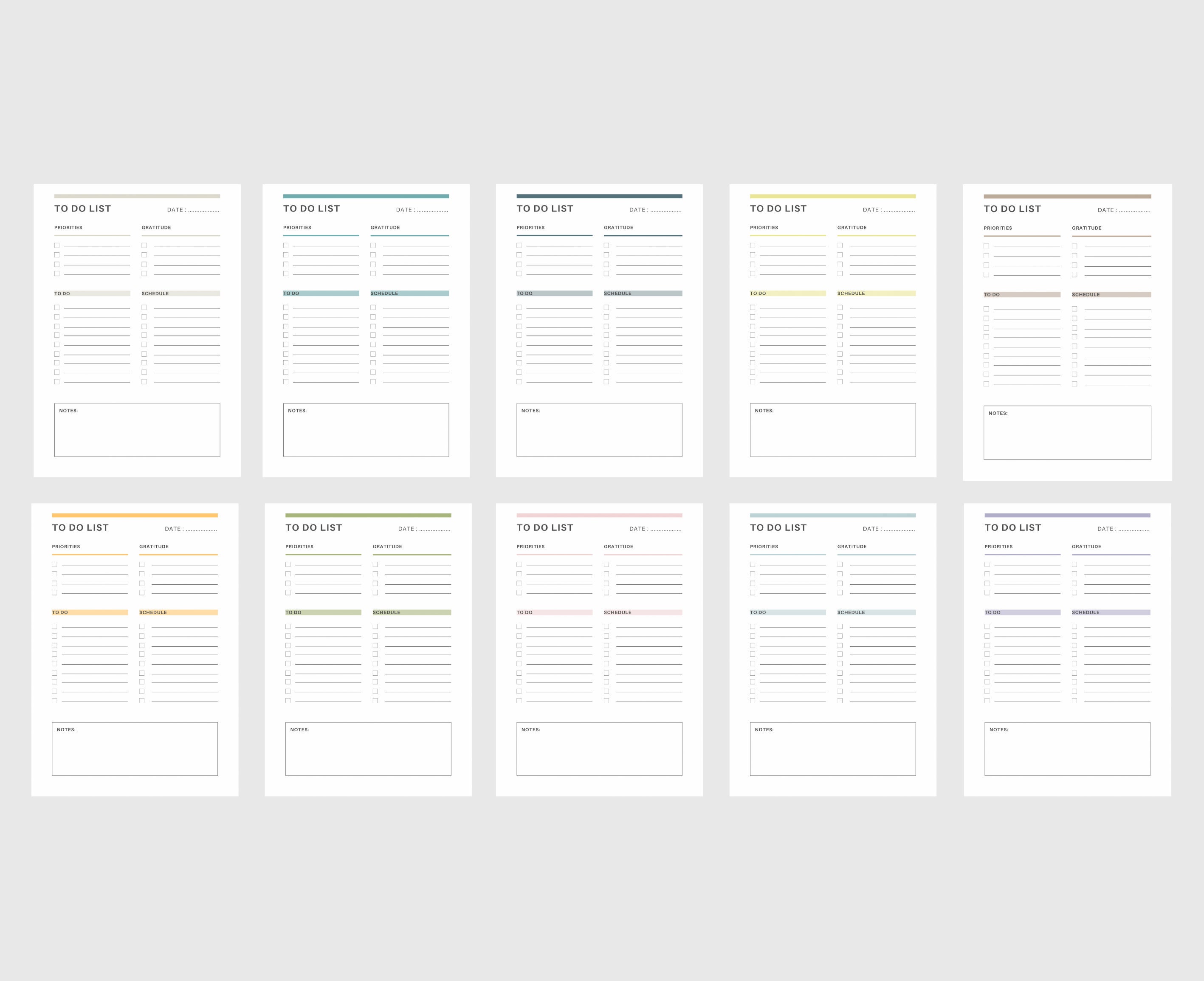 10 COLORS Printable to Do List Daily To-do Pdf Planner Checklist ...