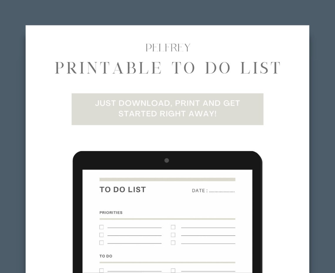 Printable to Do List — PDF Planner Checklist — Task Lists — Instant ...