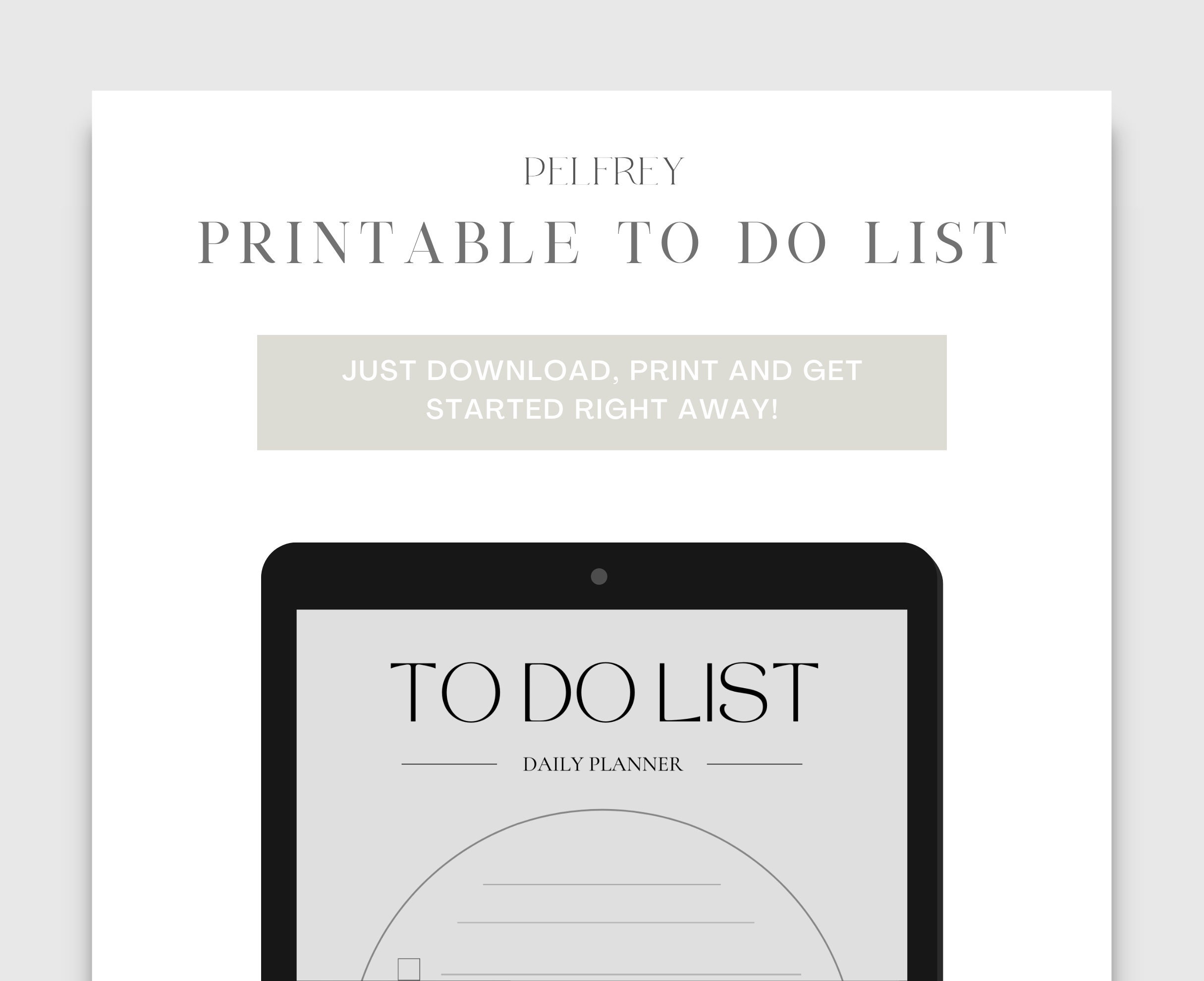 Printable to Do List PDF Planner Checklist Task Lists Instant Download ...