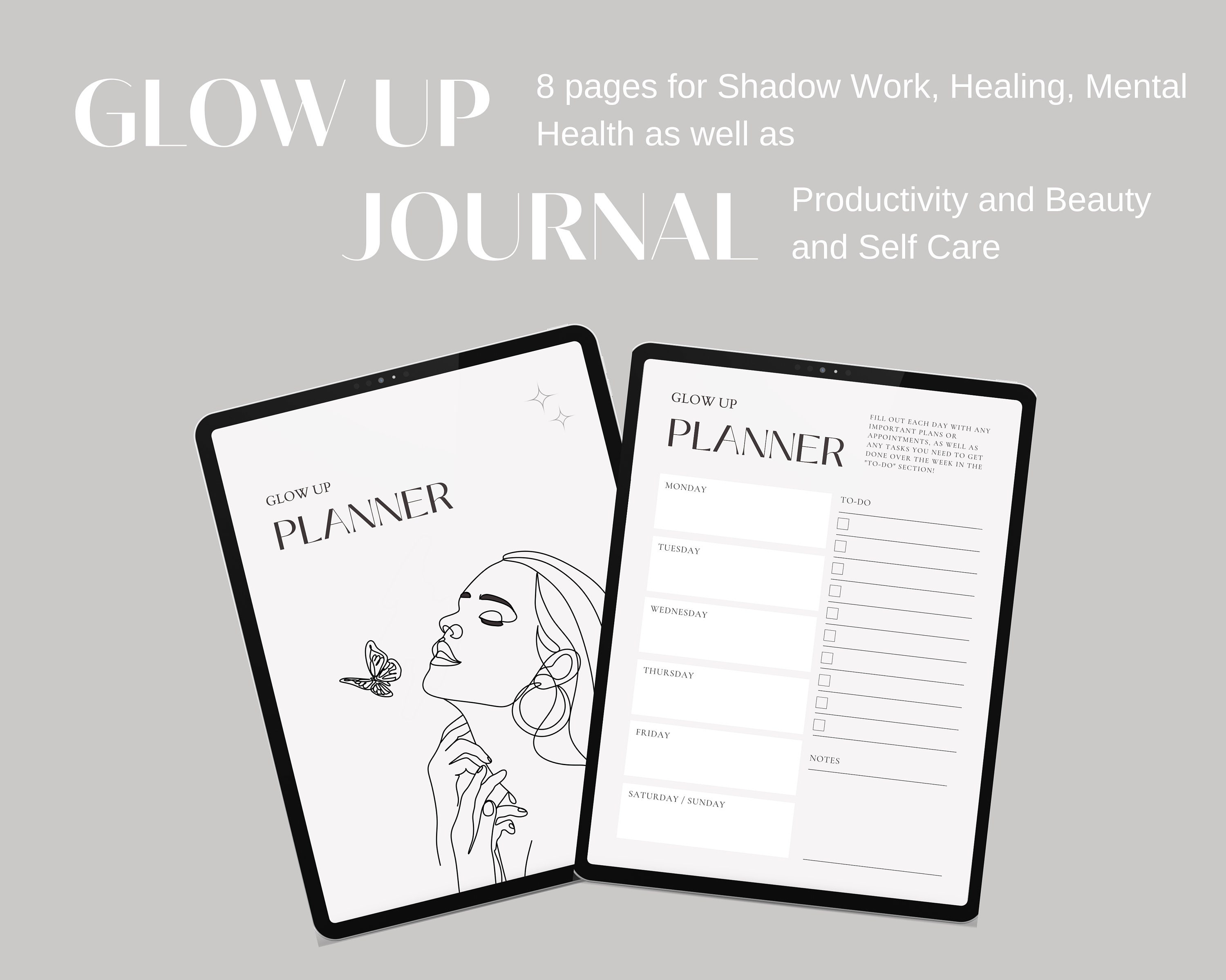 Digital Glow up Journal, Dream Girl Planner, Self Care Journal, iPad ...