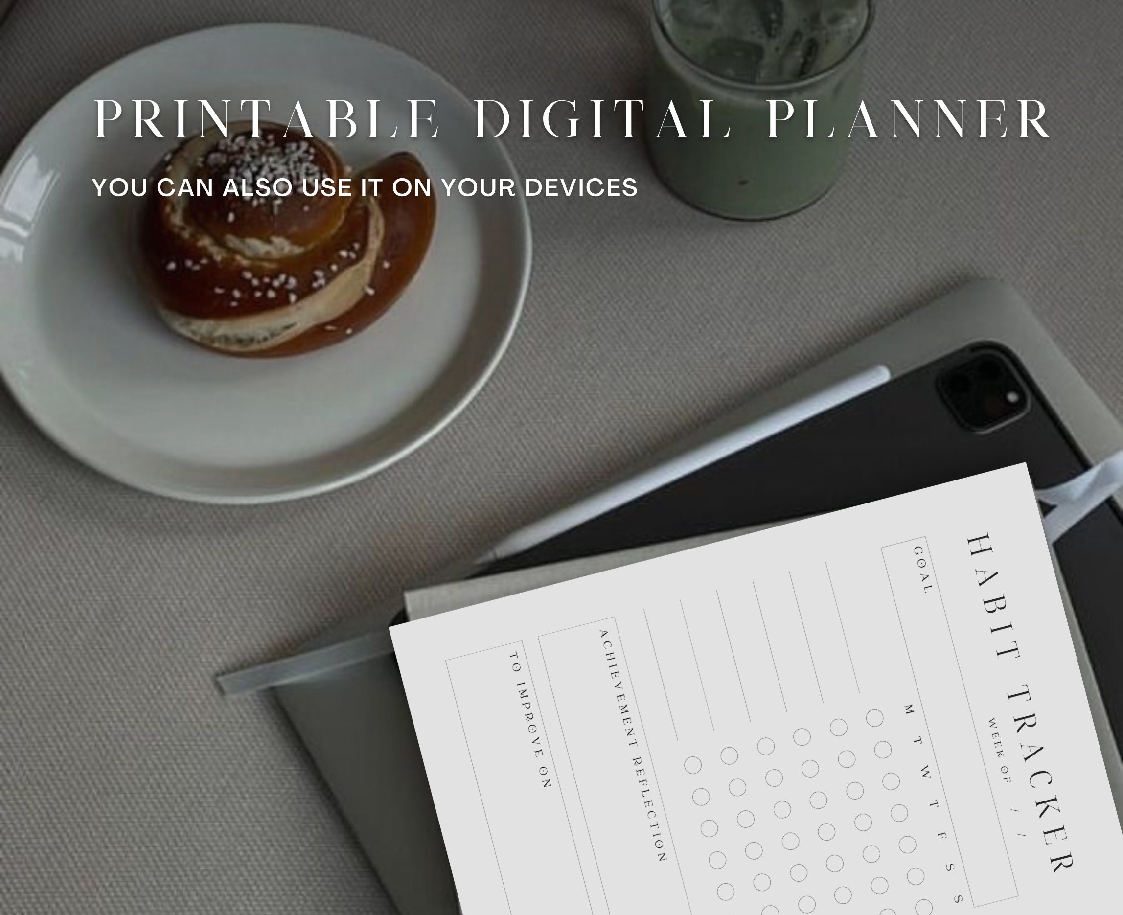 Habit Tracker Printable Planner, Digital Task Lists Instant Download ...