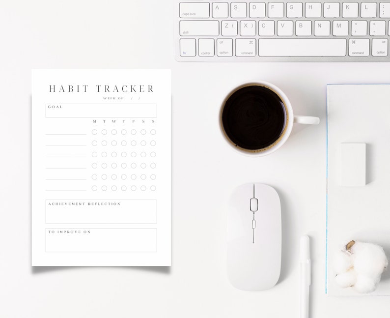 Habit Tracker Printable Planner, Digital Task Lists Instant Download ...