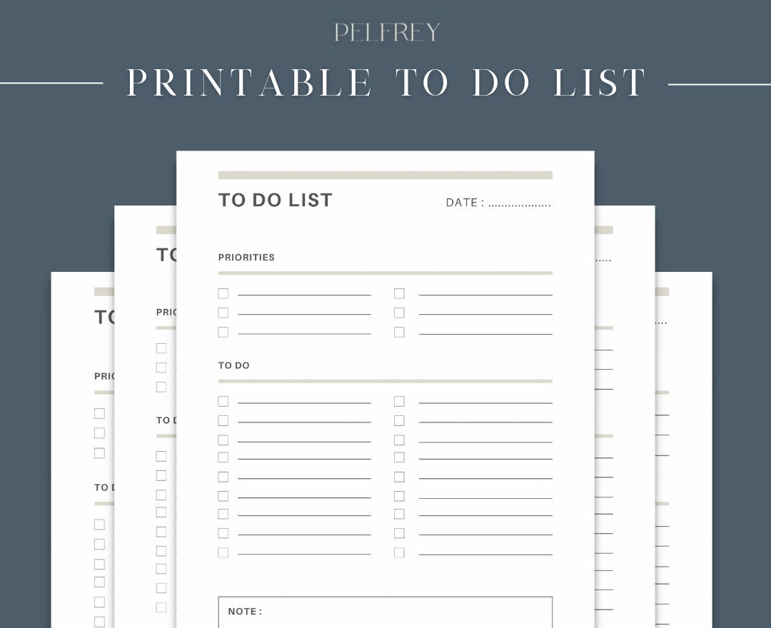 Printable to Do List — PDF Planner Checklist — Task Lists — Instant ...