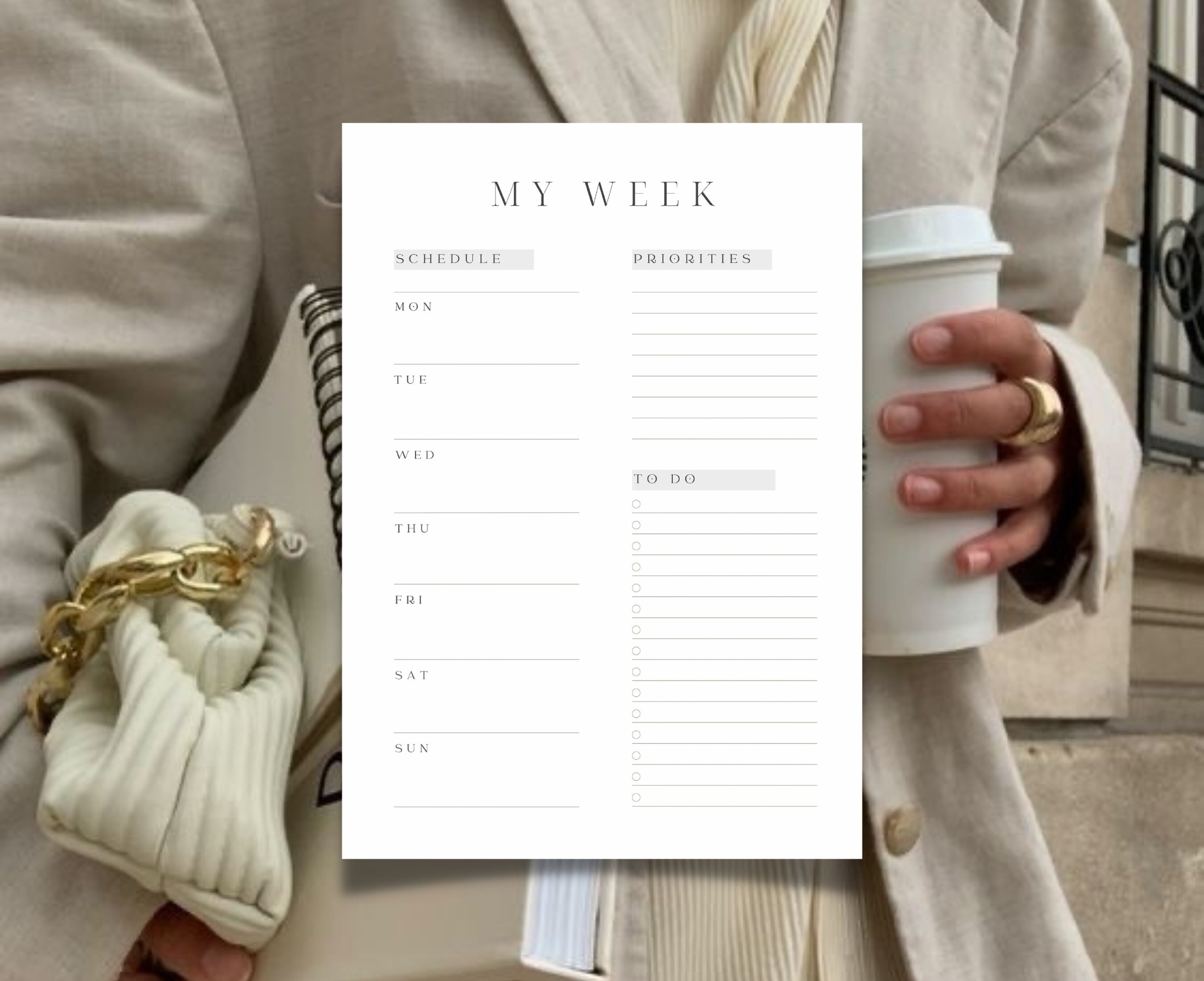 Weekly Planner Printable Minimalistic, Task Lists, to Do List Printable ...