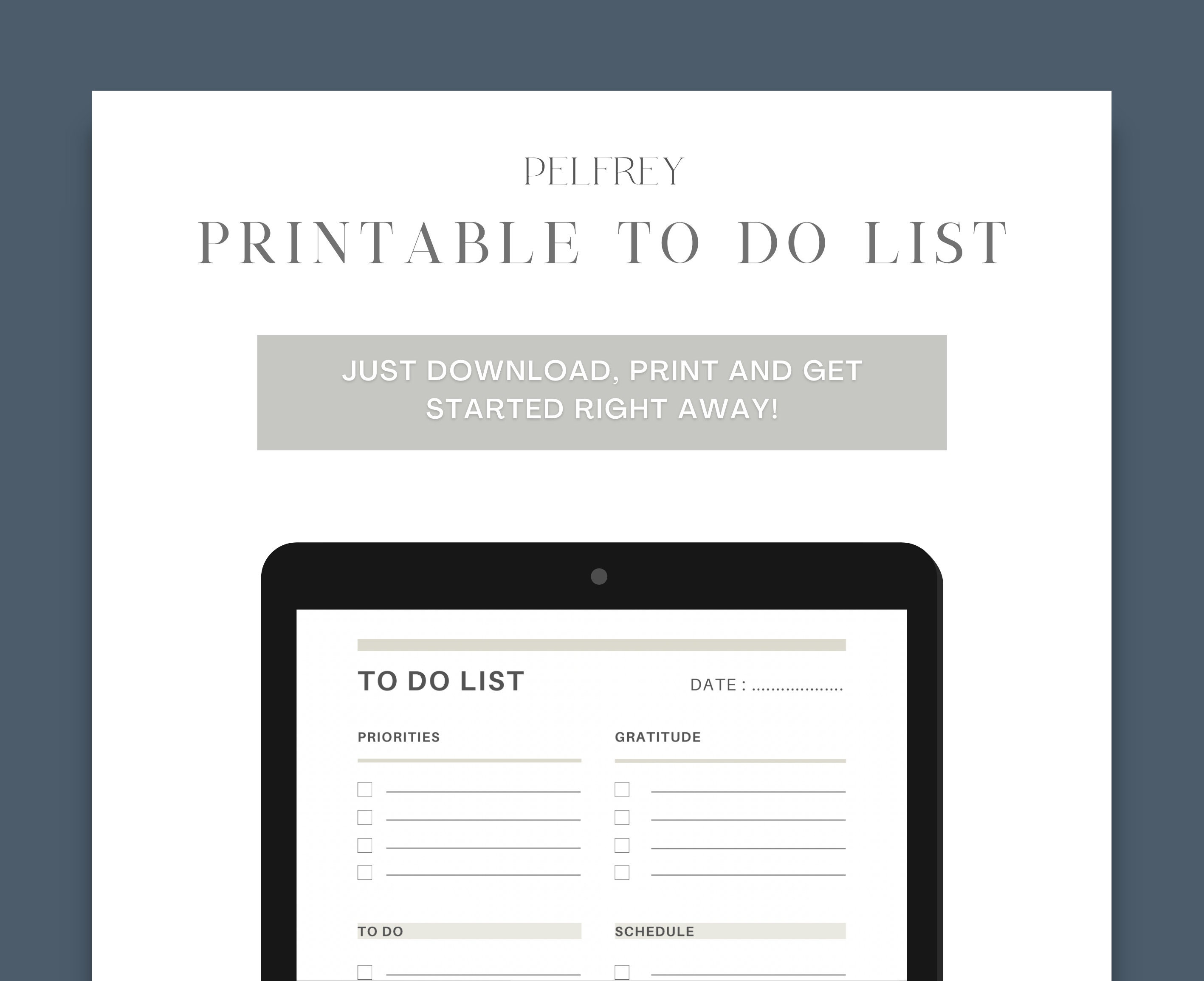 10 COLORS Printable to Do List Daily To-do Pdf Planner Checklist ...