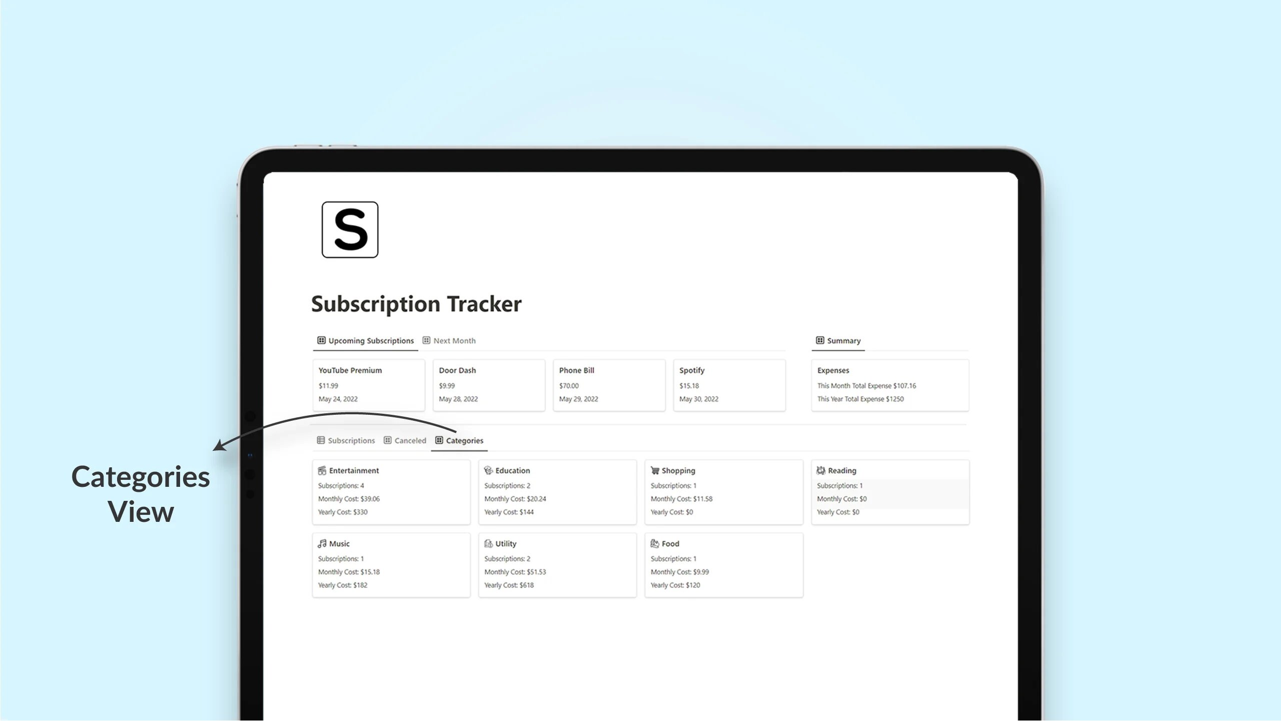 Subscription Tracker Notion Template Subscription Planner - Etsy