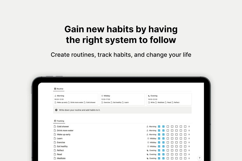Notion Habit Tracker Notion Tracker Notion Template - Etsy