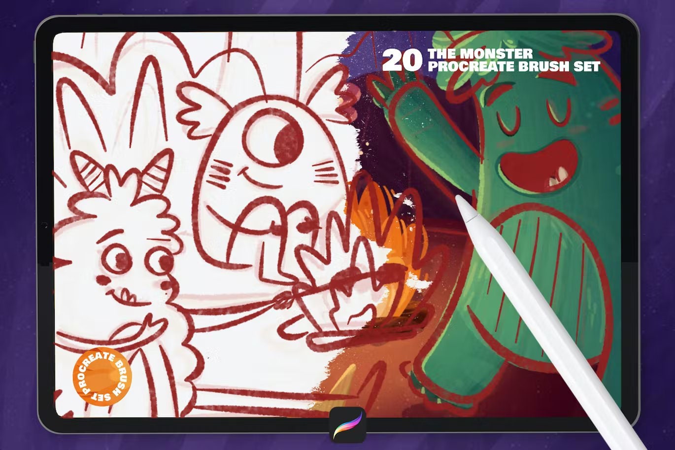 The Monster: Procreate Brushes Font for Procreate Procreate - Etsy