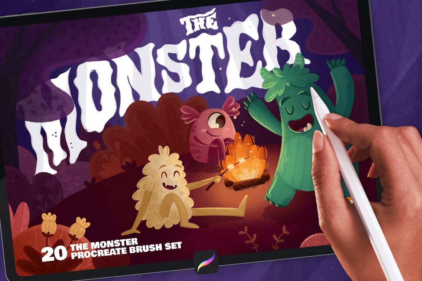 The Monster: Procreate Brushes Font for Procreate Procreate - Etsy