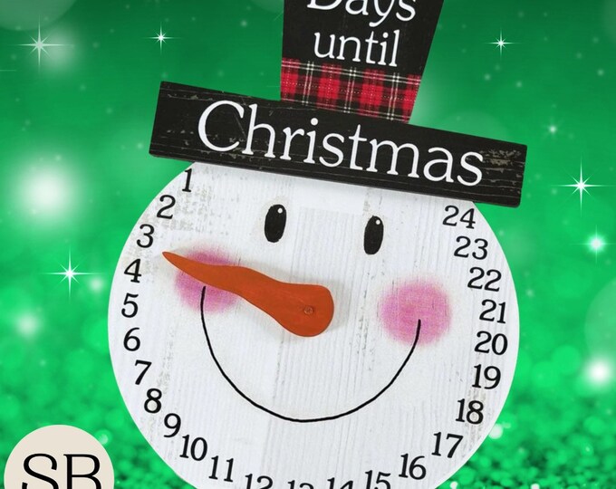 Christmas Countdown Snowman Advent Calendar Holiday Farmhouse Rustic ...