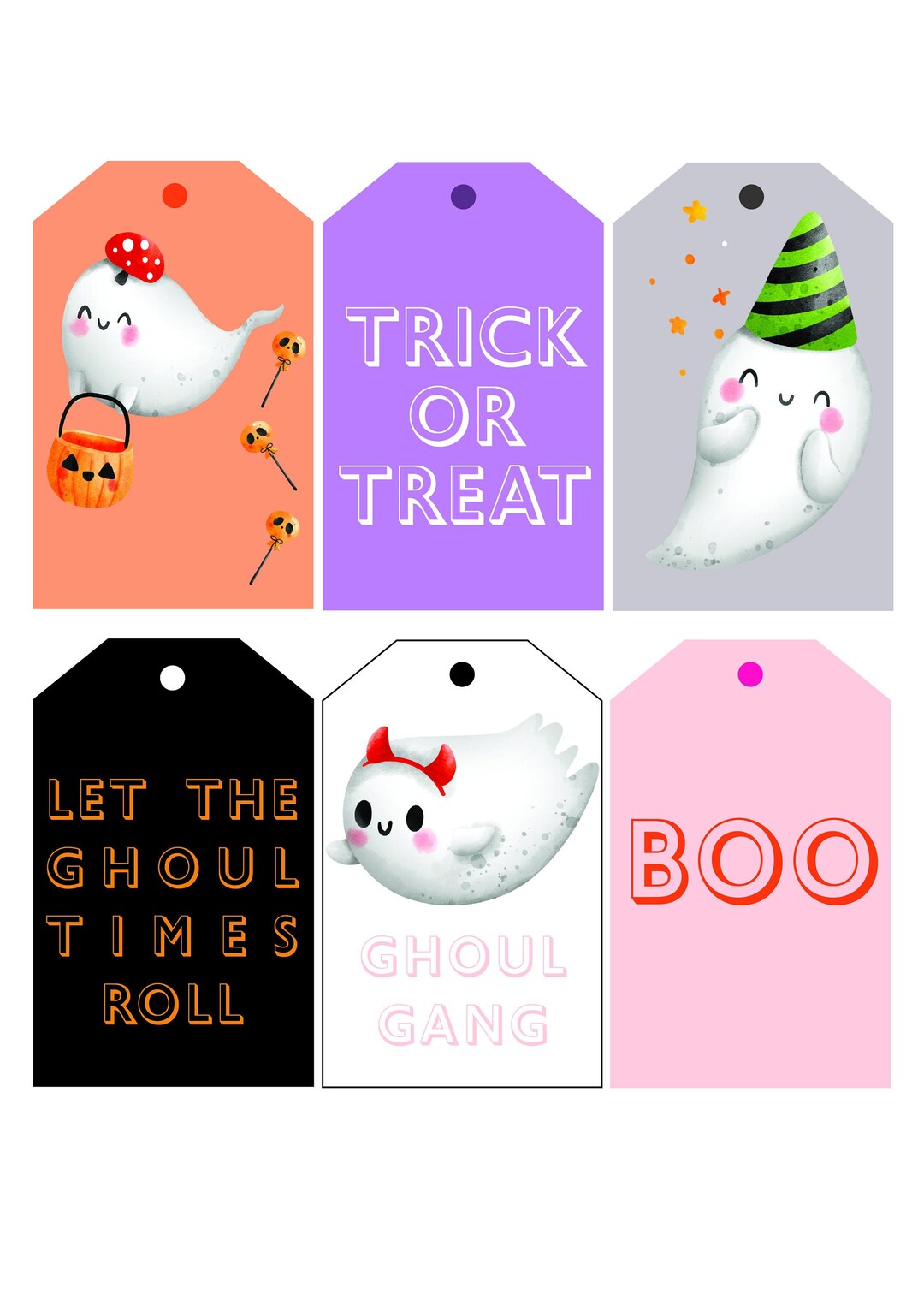 Printable Halloween Tags, Boo Basket Tags, Collection of Cute Halloween ...