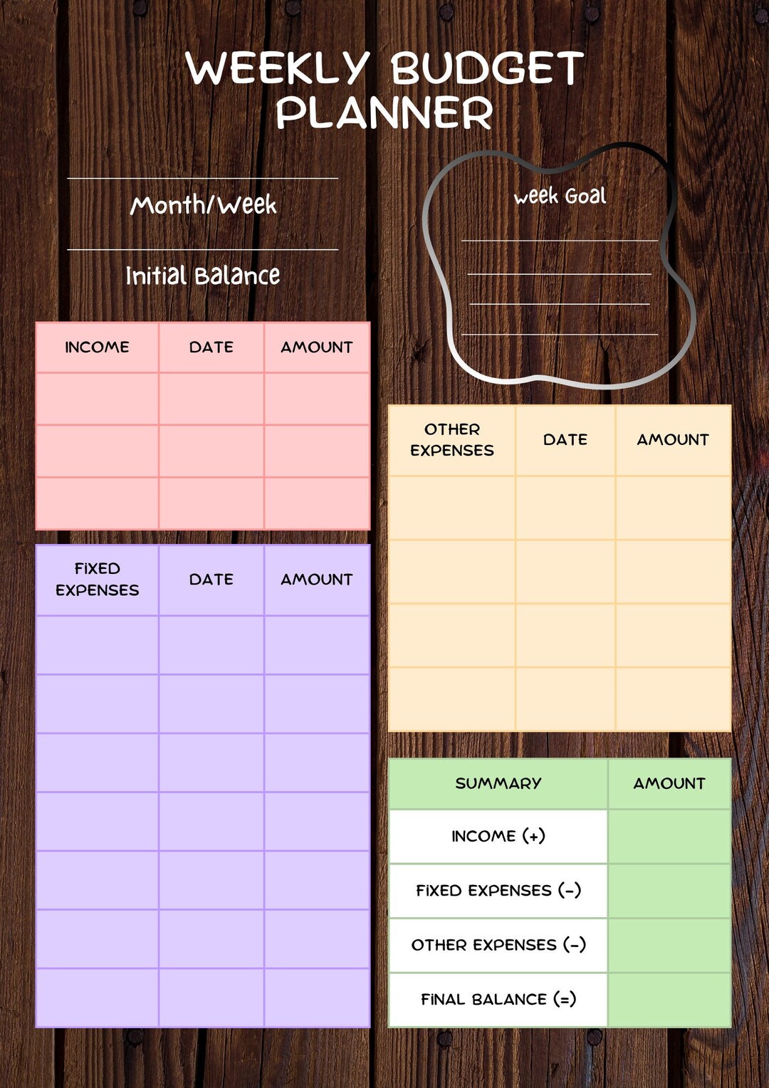 Earthy Monthly Budget Planner - Etsy