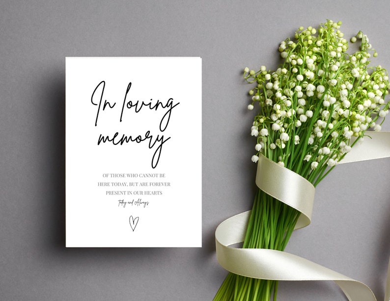 Modern and Minimalist in Loving Memory of Wedding Sign, Tabletop in ...