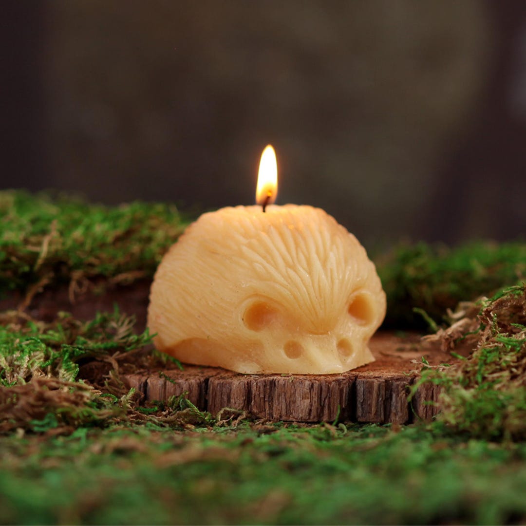 Beeswax Hedgehog Candle | 3D Hedgehog Candle | Woodland Creature Candle ...