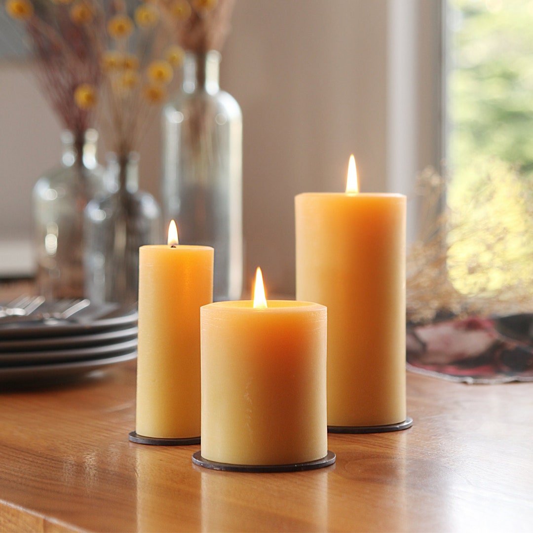 Pure Beeswax Pillars | Beeswax Pillar Candles | 100% Pure Natural ...