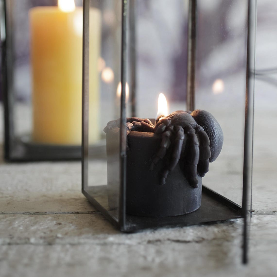 Beeswax Spider Pillar Decorative Candle Halloween Decoration Spooky ...