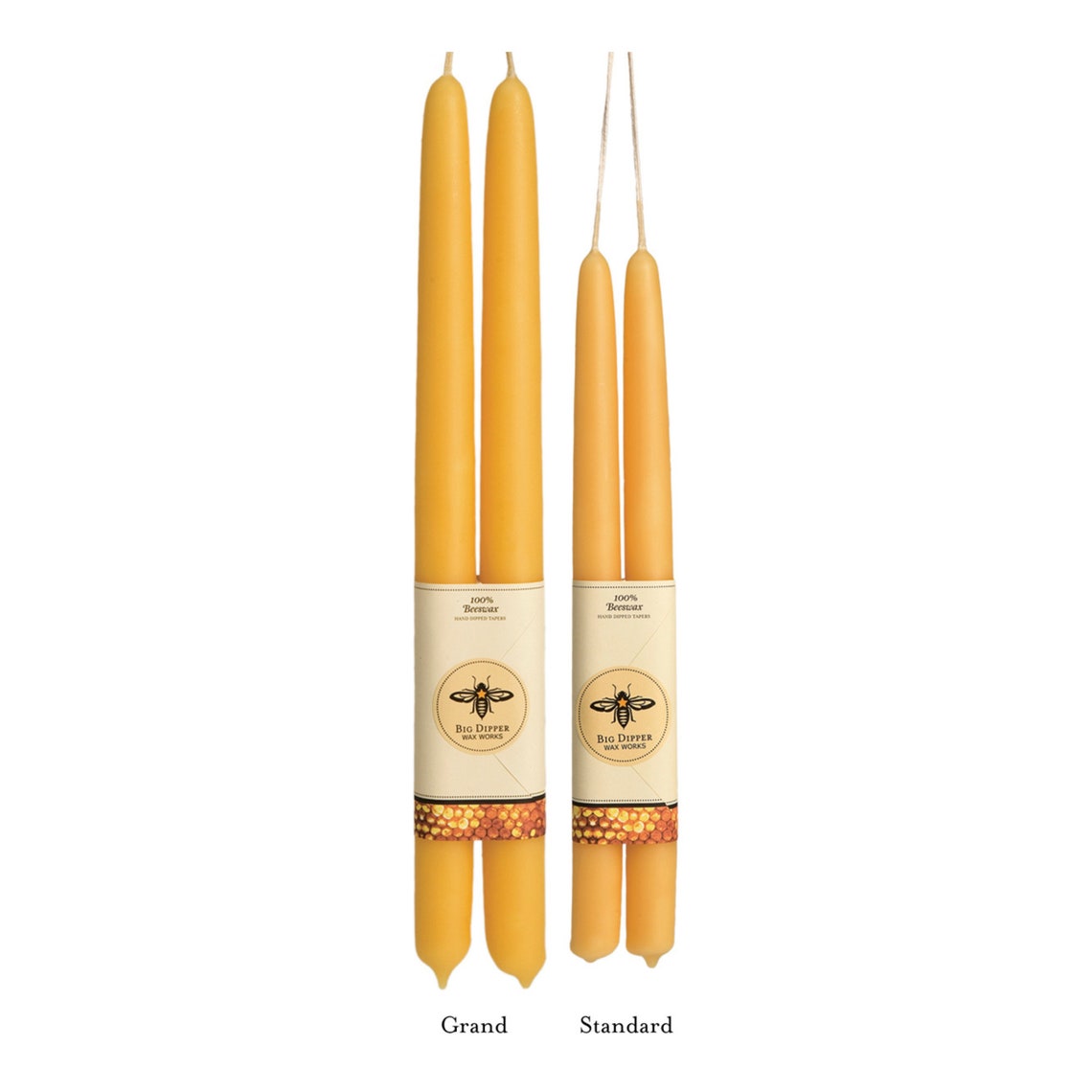 100% Pure Beeswax STANDARD Tapers | Pure Beeswax Taper Candles ...