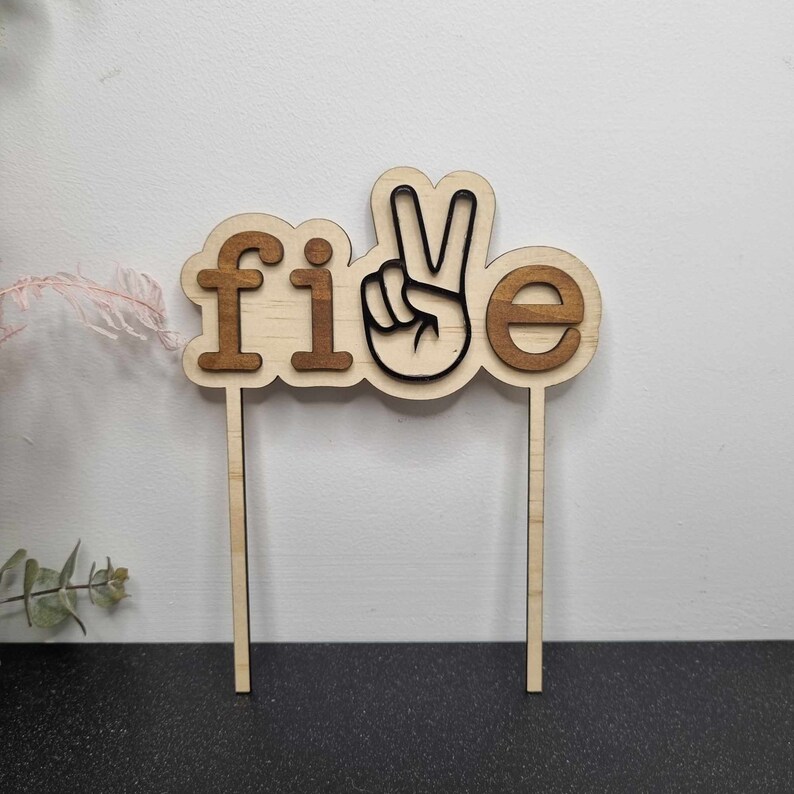 FIVE Peace Sign Cake Topper Acrylic Cake Topper 5th - Etsy