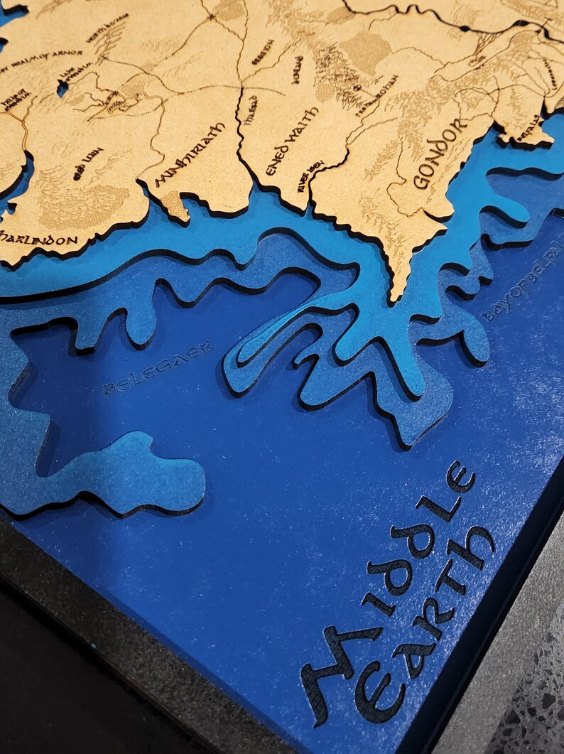 Lord of the Rings Middle Earth Topological Map - Etsy