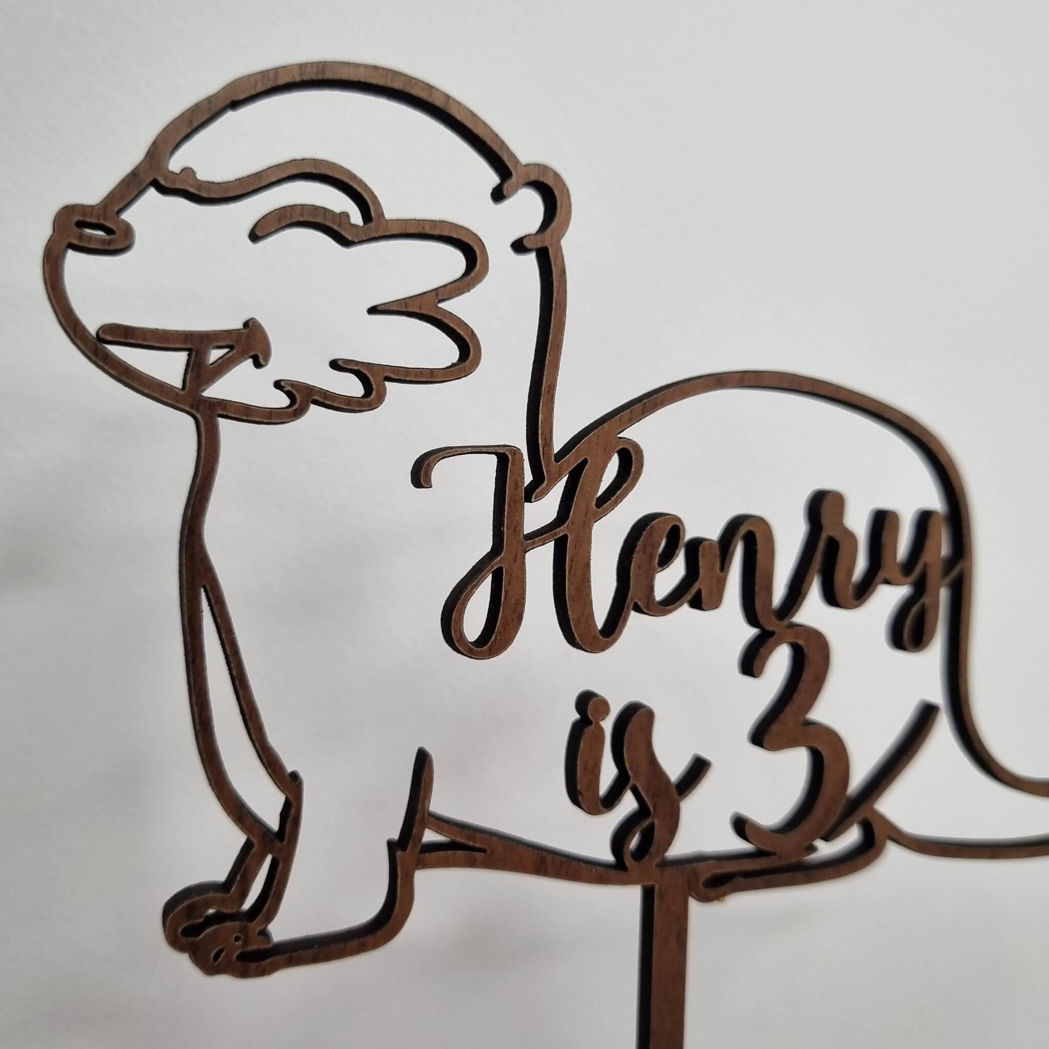 Personalised Otter Topper Wooden Cake Topper Birthday - Etsy