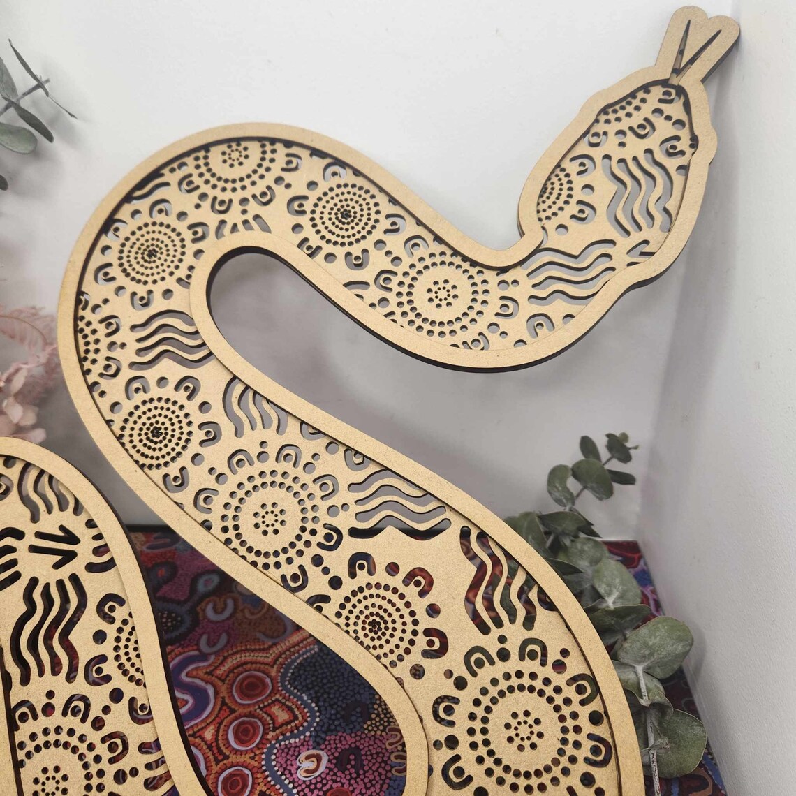 Indigenous Snake Rattan Style Boho Wall Art Totem - Etsy Australia