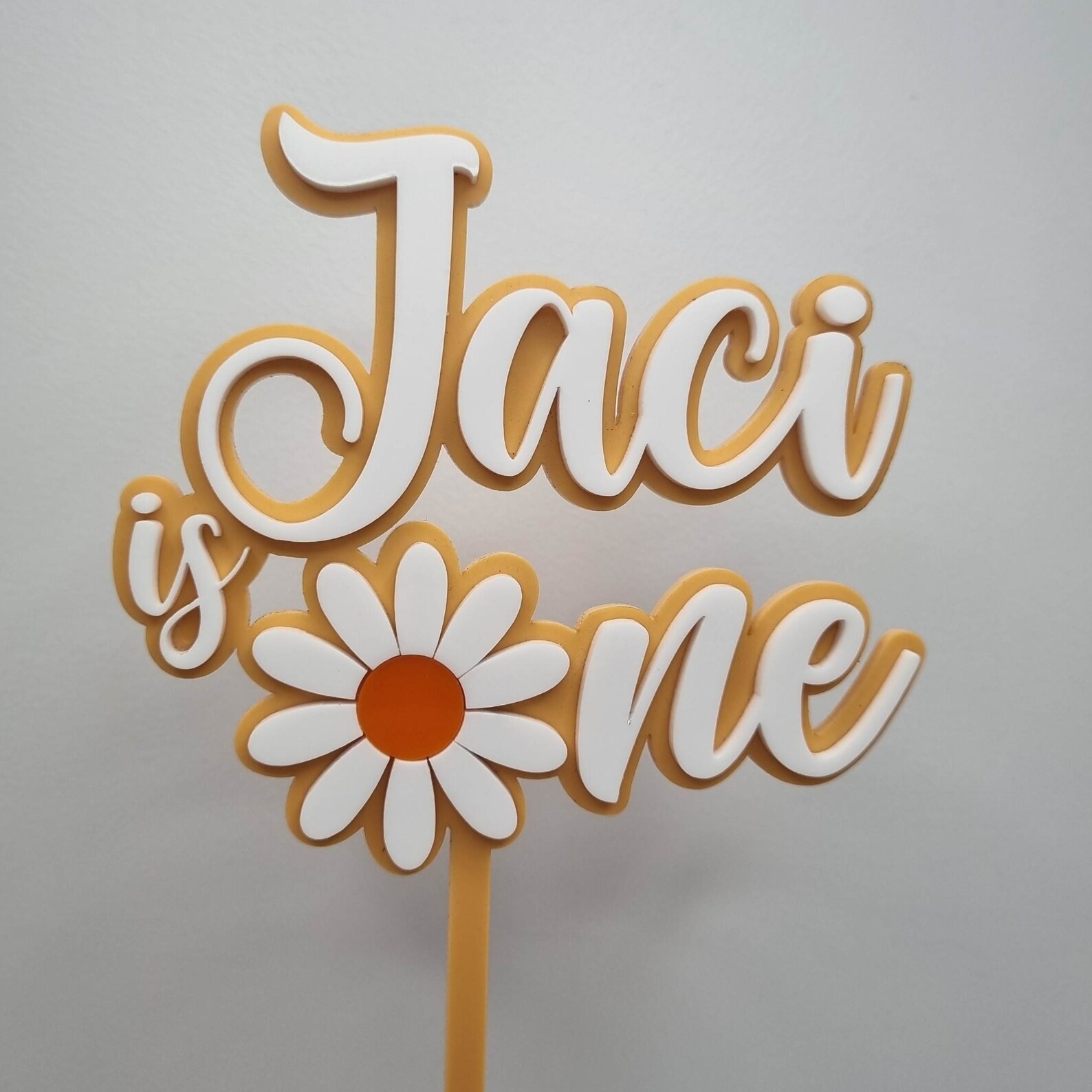 Daisy "one" Cake Topper | Acrylic Cake Topper | Flower Floral | Waves ...