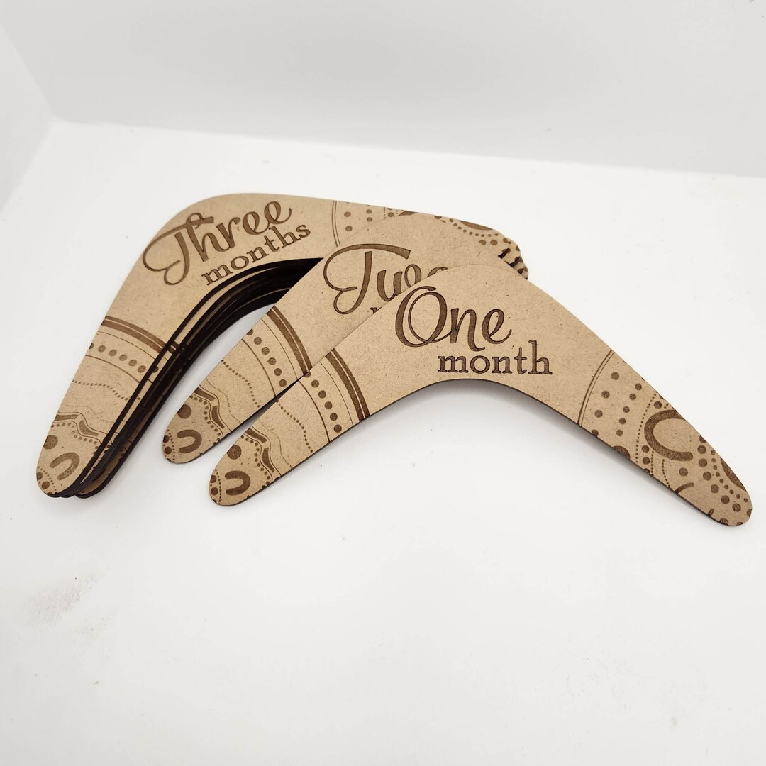 Boomerang Baby Milestone Markers | Aboriginal Dot Art, Laser Cut Wood ...
