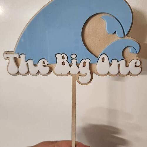 The Big One Cake Topper Acrylic Cake Topper Surfer Beach - Etsy Australia