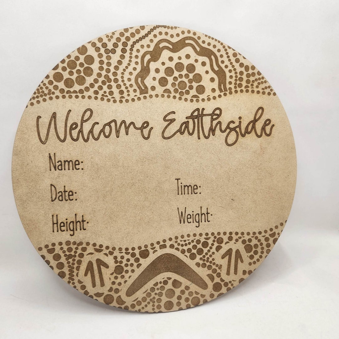 Indigenous Dot Painting Baby Welcome Plaque | New Born | Baby ...