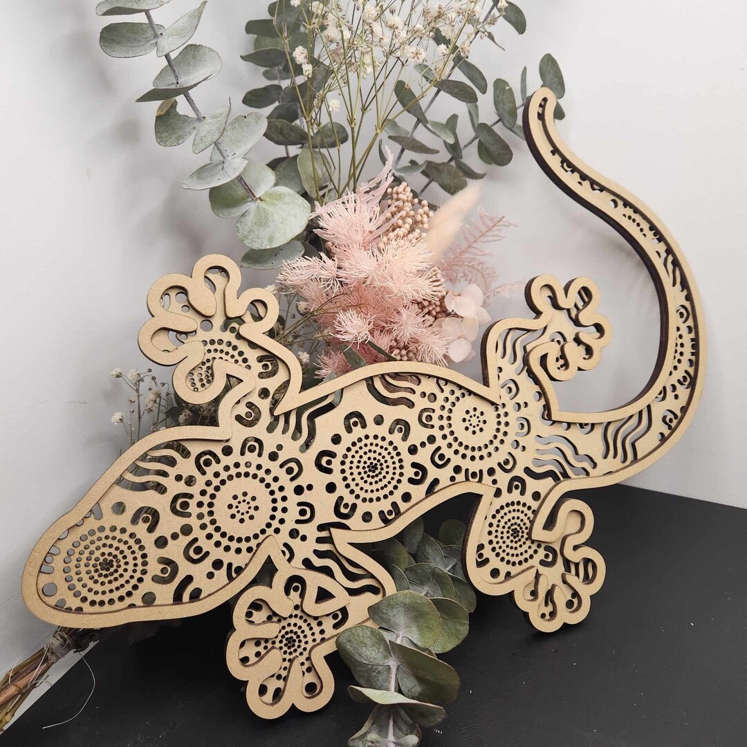 Indigenous Lizard Rattan Style Wall Art | Totem | Australia Animals ...