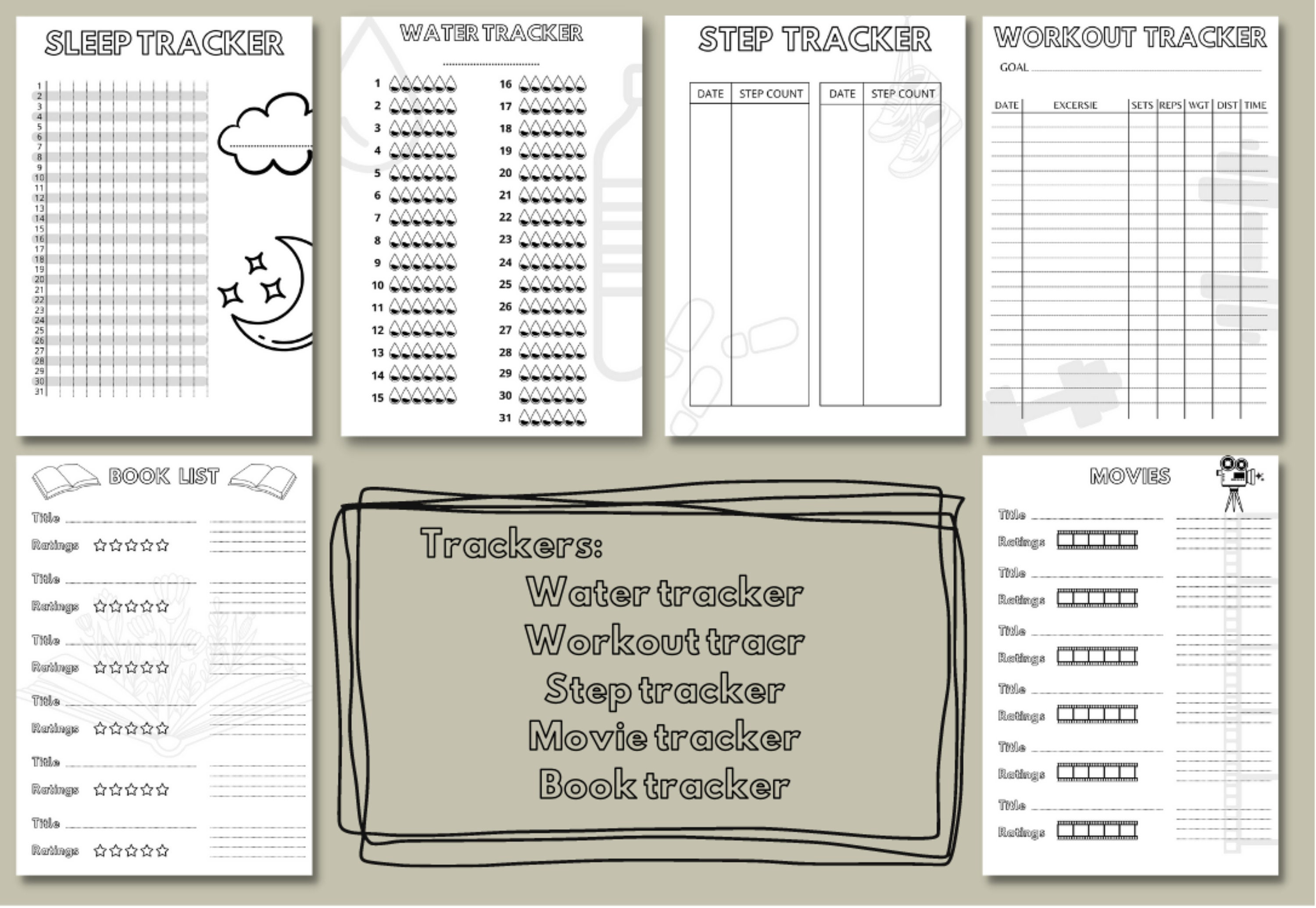 Bullet Journal Printable Pages Starter Pack Bullet - Etsy