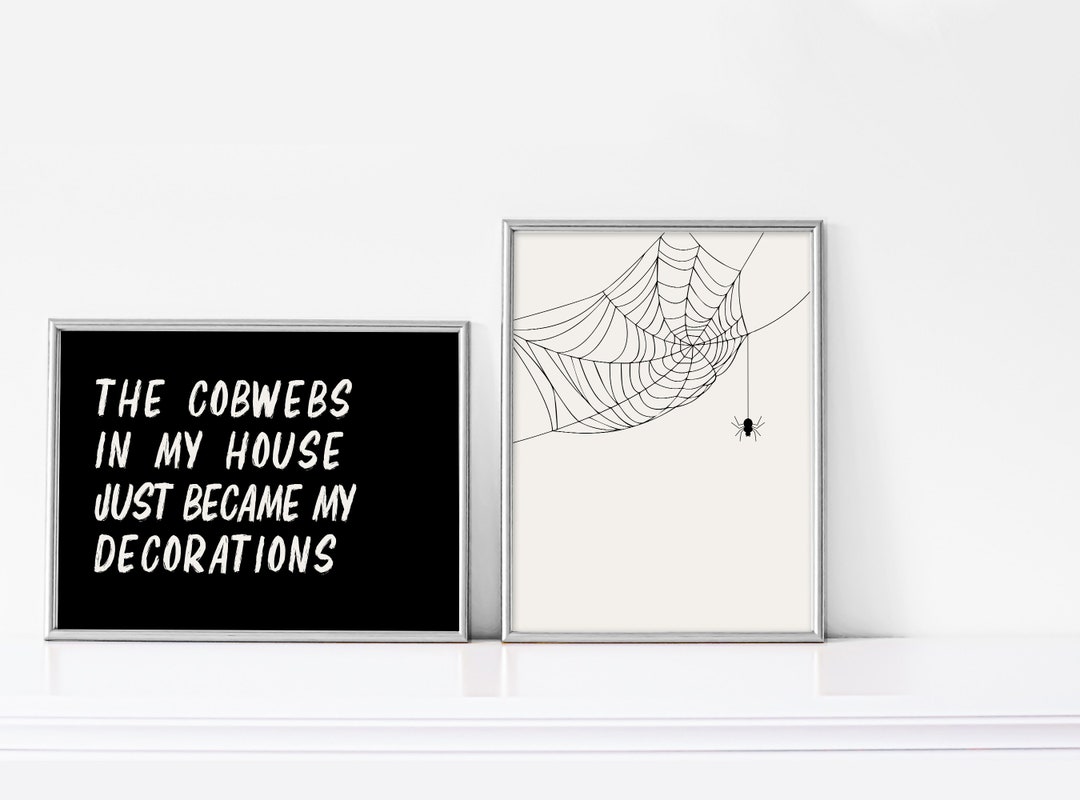 Cobwebs Duo Printable Halloween Wall Signs Art Print Set - Etsy
