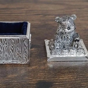 Baby’s First Tooth Teddy Bear Keepsake Silver Plated - Etsy