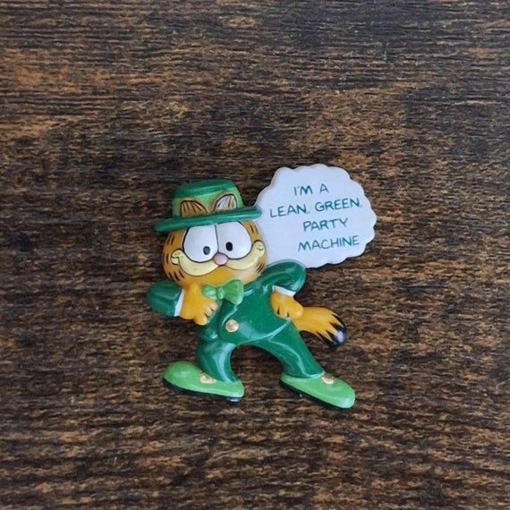 1978 Enesco St. Patrick's Day Garfield Pin - Gem