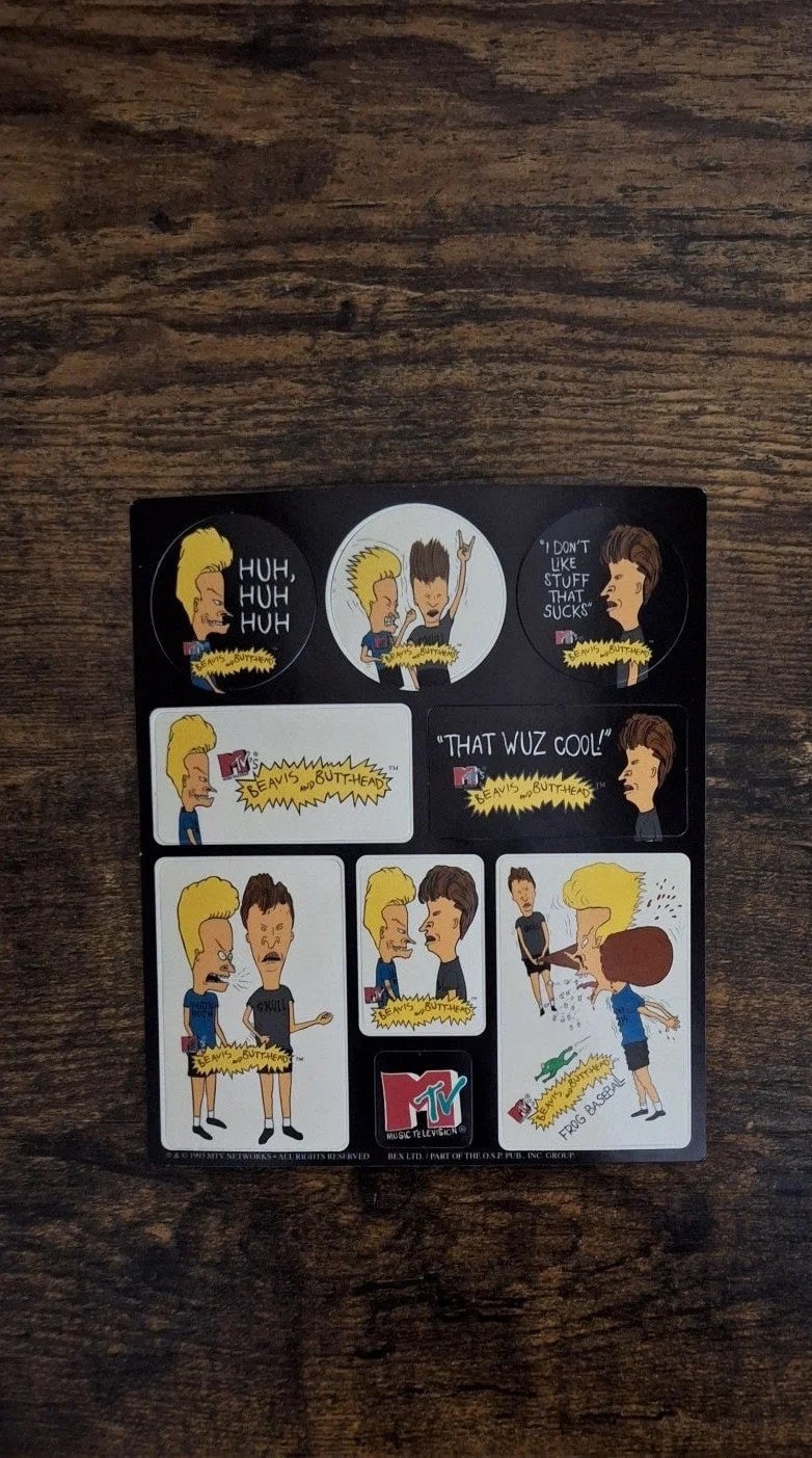 1993 Sheet of Licensed MTV Beavis and Butthead Cardboard Punchouts - Etsy