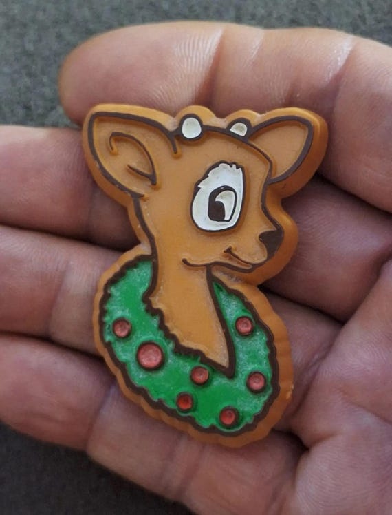 1980’s Hallmark Reindeer Wearing A Christmas Wreath P… - Gem