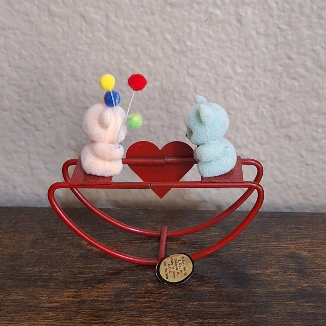 Russ Berrie 80s Fuzzy Flocked Teddy Bears Teeter Totter - Etsy